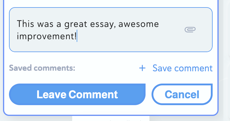 Can I save my comments in the Grading and Feedback Tool?